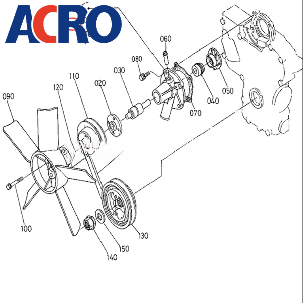ACRO Water pump 15534-73030 suitable for KUBOTA – ACRO B2B Spare Parts